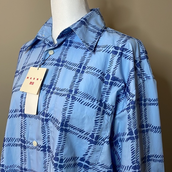 Uniqlo | Shirts | Nwt Uniqlo X Marni Checkered Pattern Button Down ...
